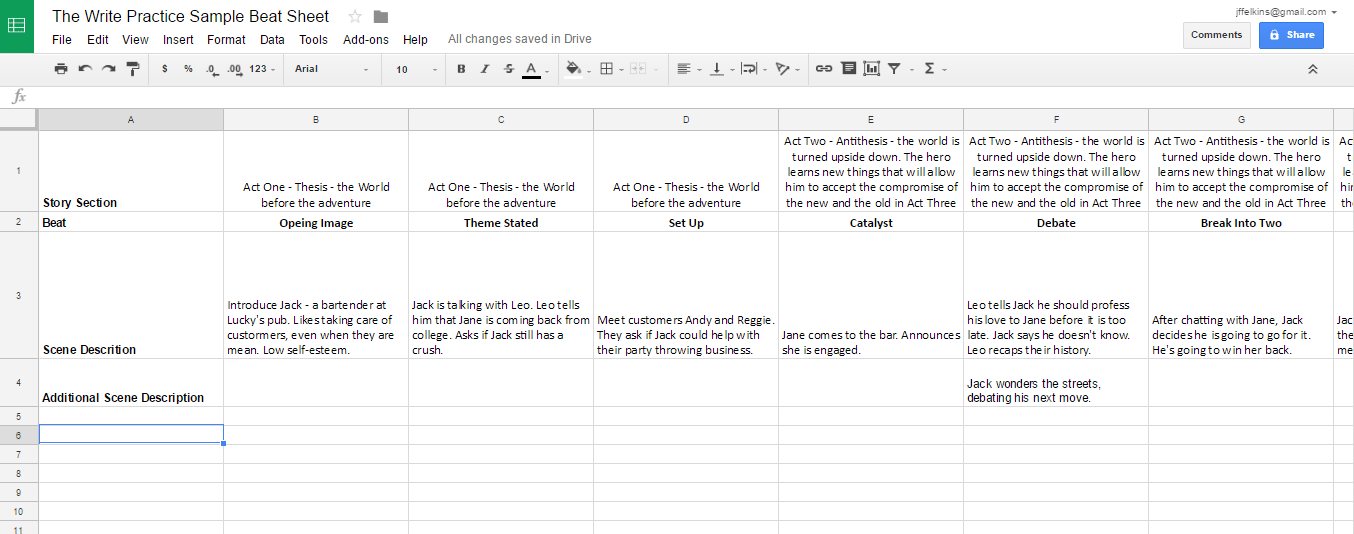 Best Book Writing Software: How to Make a Beat Sheet in Google Sheets